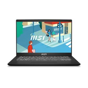 msi modern 14 14″ laptop: intel core i5-1155g7, intel iris xe, 8gb ddr4, 512gb nvme ssd, 180-degree lay-flat, usb type-c, microsd card reader, win 11 pro: classic black c11m-065us