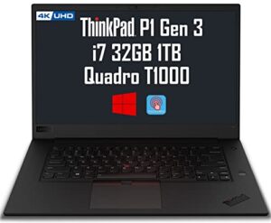 lenovo thinkpad p1 gen 3 15.6″ 4k uhd oled touchscreen (intel 8-core i7-10875h, 32gb ram, 1tb pcie ssd, quadro t1000) mobile workstation & business laptop, fp, backlit, 3-yr premier wrt, win 10 pro