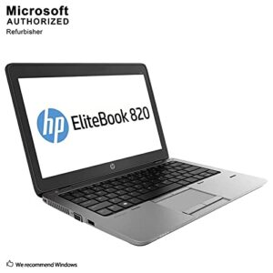 HP EliteBook 820 G2 12.5in Laptop, Intel Core i5-5300U 2.3GHz, 8GB Ram, 256GB Solid State Drive, Windows 10 Pro 64bit (Renewed)