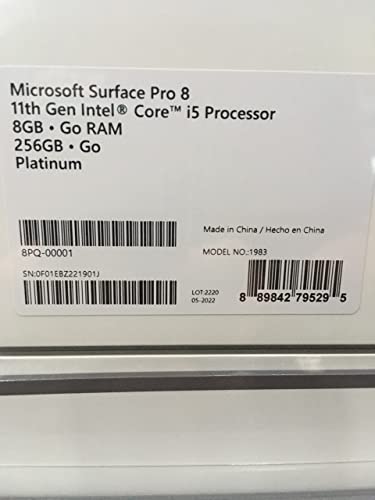 Microsoft Surface Pro 8-13" Touchscreen - Intel® Evo Platform Core™ i5-8GB Memory - 256GB SSD - (Without keyboard) - Platinum (Latest Model)