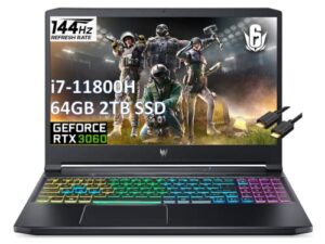 acer predator helios 300 15.6″ fhd 144hz 3ms (intel core i7-11800h, 64gb ram, 2tb ssd, geforce rtx 3060) ips gaming laptop, rgb backlit, thunderbolt, ist hdmi, windows 11 home