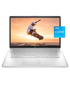 hp 17 laptop pc, 11th gen intel core i3-1125g4, 8 gb ram, 256 gb ssd storage, 17.3-inch hd+ touchscreen, windows 10 home, long battery life, hd web-cam & dual microphones (17-cn0010nr, 2021) silver