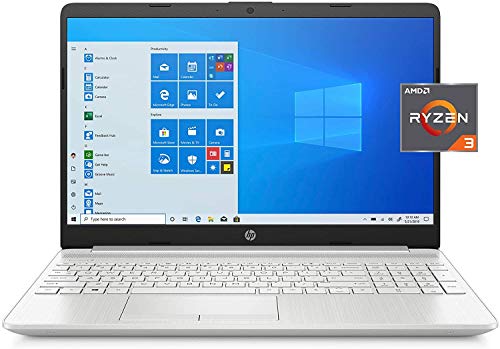 HP 2021 15.6'' HD Laptop PC AMD Dual-Core Ryzen 3 3250U 4GB DDR4 128GB SSD + 1TB HDD AMD Radeon Graphics USB-C HDMI WiFi AC RJ45 Bluetooth Webcam Fast Charge Windows 10 Home