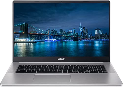 Acer 2023 17" FHD Laptop, Intel Celeron N Processor Up to 2.78GHz, 4GB Ram, 128GB Storage(64GB SSD+64GB MicroSD), Intel 4K Graphics, Ultra-Fast WiFi, Chrome OS, Dale Silver(Renewed)