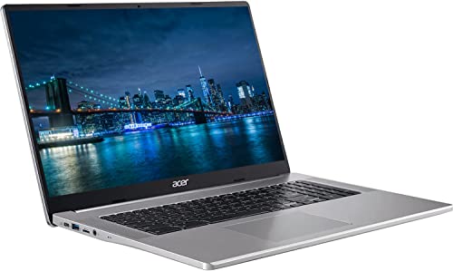 Acer 2023 17" FHD Laptop, Intel Celeron N Processor Up to 2.78GHz, 4GB Ram, 128GB Storage(64GB SSD+64GB MicroSD), Intel 4K Graphics, Ultra-Fast WiFi, Chrome OS, Dale Silver(Renewed)