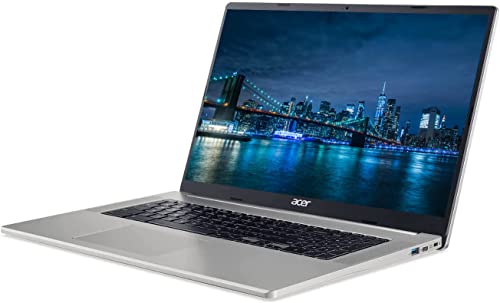 Acer 2023 17" FHD Laptop, Intel Celeron N Processor Up to 2.78GHz, 4GB Ram, 128GB Storage(64GB SSD+64GB MicroSD), Intel 4K Graphics, Ultra-Fast WiFi, Chrome OS, Dale Silver(Renewed)