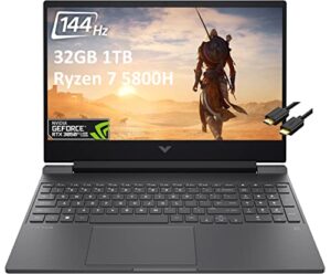 hp victus 15t 15.6″ fhd 144hz (amd 8-core ryzen 7 5800h, 32gb ram, 1tb pcie ssd, geforce rtx 3050 ti 4gb, ips) gaming laptop, backlit, webcam, type-c, wi-fi 6, ist cable, windows 11 home – 2022