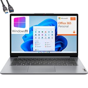 lenovo ideapad 1i 14″ laptop computer, quad-core intel pentium silver n5030 processor, 4gb ddr4 ram, 128gb emmc, wifi 6, bluetooth 5.1, cloud grey, windows 11 s, broag usb extension cable