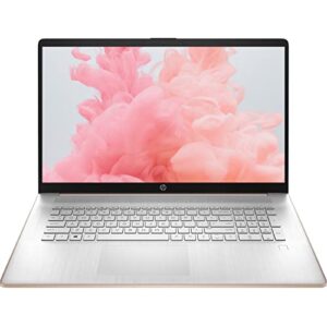 2022 newest hp pavilion laptop, 17″ hd+ (1600 x 900) led display, amd athlon silver processor, amd radeon graphics, 16gb ram, 1tb pcie ssd, fingerprint reader, wi-fi 6, bt 5.0, windows 10, rose gold