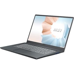 msi modern 15 15.6″ ultra thin and light laptop amd ryzen 7-5700u uma 8gb 512gb nvme ssd win10 – carbon gray (a5m-221)