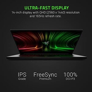 Razer Blade 14 Gaming Laptop: AMD Ryzen 9 5900HX 8 Core, NVIDIA GeForce RTX 3080, 14" QHD 165Hz, 16GB RAM, 1TB SSD - CNC Aluminum - Chroma RGB - THX Spatial Audio - Vapor Chamber Cooling