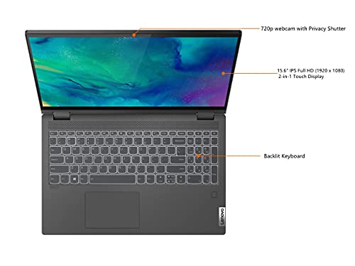 Lenovo Newest ideapad Flex 5 2-in-1 Laptop, AMD Ryzen 7 5700U(>i7-10750H) , 15.6" Full HD 1080P IPS Touch-Screen, Fingerprint, Type-C, Wi-Fi 6, Webcam (16GB RAM | 1TB PCIe SSD)