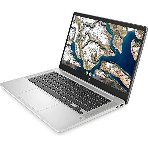 HP Chromebook 14a-na0052tg 14" HD (1366 x 768) Anti Glare, Intel Celeron N4120 Processor, Intel UHD Graphics 600, 4GB LDDR4 RAM, 64GB eMMC Storage, Wifi & Bluetooth Chrome OS, Mineral Silver (Renewed)