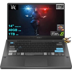 asus rog zephyrus g14 alan walker special edition gaming laptop 14″ wqhd 120hz ips amd 8-core ryzen 9 5900hs (beat i7-10370h) 40gb ram 1tb ssd geforce rtx 3050 ti 4gb backlit usb-c win10 + hdmi cable