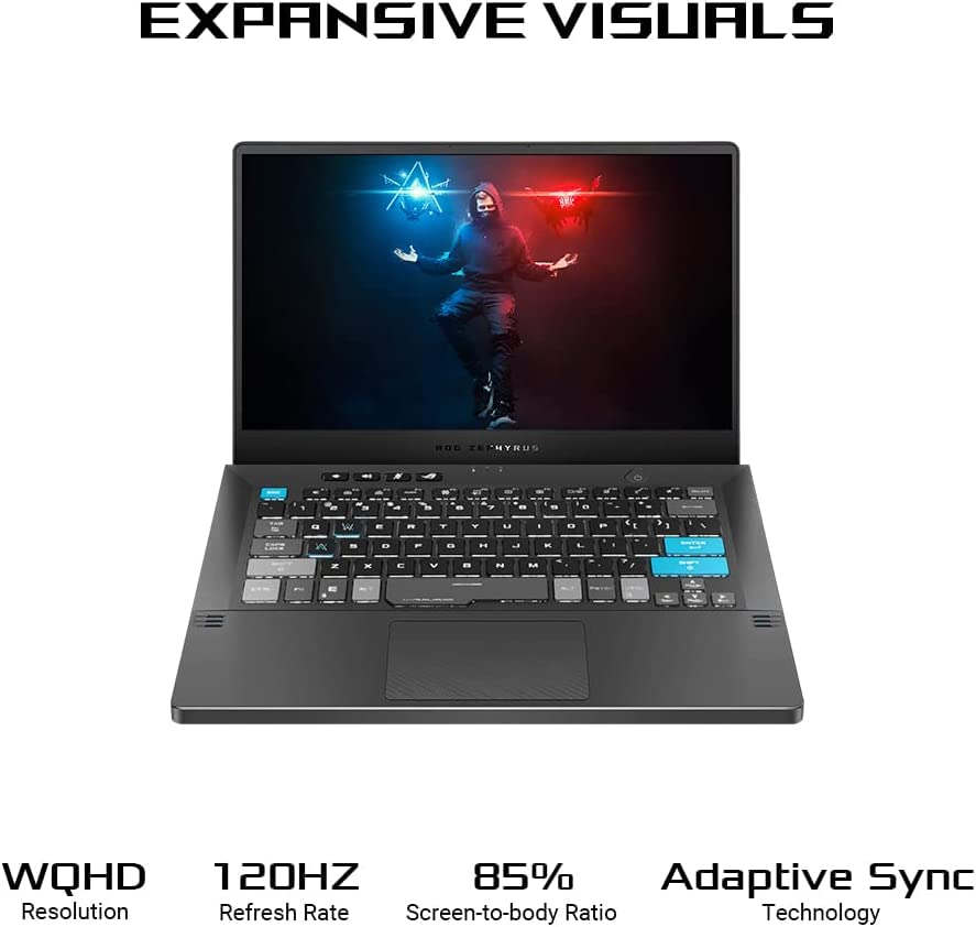 Asus ROG Zephyrus G14 Alan Walker Special Edition Gaming Laptop 14" WQHD 120Hz IPS AMD 8-Core Ryzen 9 5900HS (Beat i7-10370H) 40GB RAM 1TB SSD GeForce RTX 3050 Ti 4GB Backlit USB-C Win10 + HDMI Cable