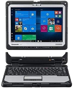 panasonic toughbook 33, cf-33, intel i5-7300u, 12″ qhd touch+digitizer, 8gb ram, 256gb ssd, webcam, 8mp rear camera, dgps, 4g lte, 2d bar laser, dual pass, premium keyboard, win 10 pro (renewed)