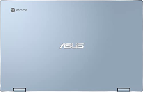 ASUS 2022 2-in-1 14" FHD Touchscreen Chromebook Laptop, Intel Core M3-8100Y Processor, 8GB RAM, 64GB eMMC Hard Drive, Backlit Keyboard, HD Webcam, Speakers, Chrome OS, Silver, 128GB Snowbell USB Card