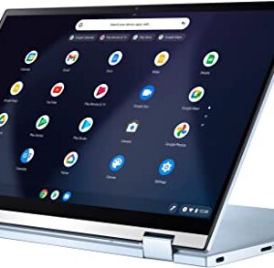 ASUS 2022 2-in-1 14" FHD Touchscreen Chromebook Laptop, Intel Core M3-8100Y Processor, 8GB RAM, 64GB eMMC Hard Drive, Backlit Keyboard, HD Webcam, Speakers, Chrome OS, Silver, 128GB Snowbell USB Card