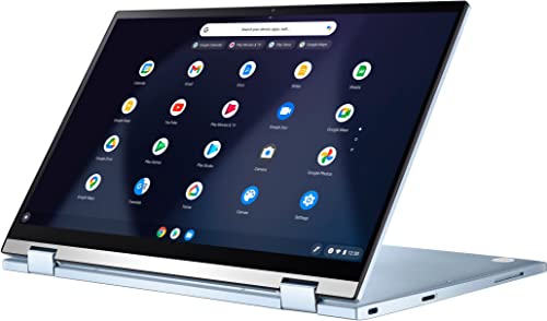 ASUS 2022 2-in-1 14" FHD Touchscreen Chromebook Laptop, Intel Core M3-8100Y Processor, 8GB RAM, 64GB eMMC Hard Drive, Backlit Keyboard, HD Webcam, Speakers, Chrome OS, Silver, 128GB Snowbell USB Card