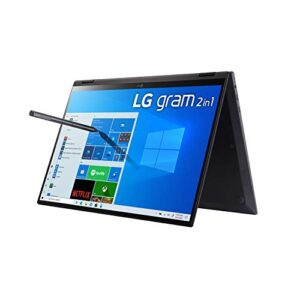 LG Gram 16T90P - 16" WQXGA (2560x1600) 2-in-1 Lightweight Touch Display Laptop, Intel evo with 11th gen Core i7 1165G7 CPU, 16GB RAM, 2TB SSD, 21 Hours Battery, Thunderbolt 4, Black - 2021