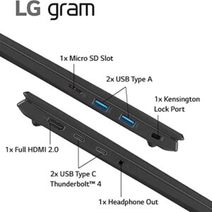 LG Gram 16" WQXGA Ultralight Laptop (2023 New) | 12-Core Intel i7-1260P | 2560x1600 IPS Screen | Backlit Key | Fingerprint | Thunderbolt4 | WiFi 6E | 16GB LPDDR5 RAM | 1TB SSD Storage | Win11 Pro