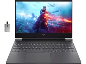 hp 2022 victus 15.6″ 144hz gaming laptop, intel 12th core i7-12650h, 32gb ddr4 ram, 1tb pcie ssd, nvidia geforce rtx 3050ti graphics, backlit keyboard, windows 11, mica silver, 32gb snowbell usb card