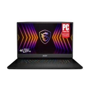 msi titan gt77 17.3″ uhd 120hz gaming laptop: intel core i7-12800hx rtx 3070 ti 32gb ddr5 1tb nvme ssd, thunderbolt 4, usb-type c, cooler boost titan, win11 pro: core black 12ugs-009