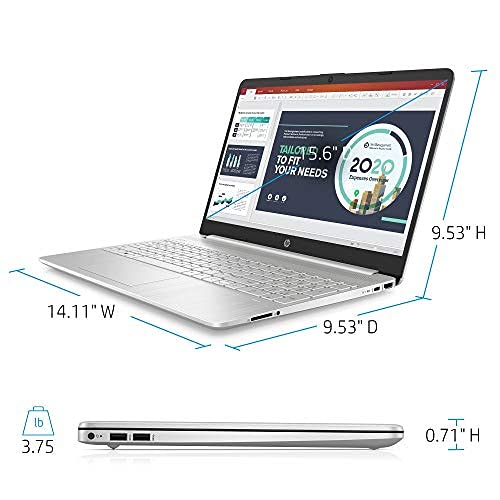 2021 HP 15.6" HD LED Laptop PC, Intel Core i3-1005G1 Processor, 8GB RAM, 256GB SSD, Wi-Fi 5, HDMI, Webcam, Bluetooth, Windows 10 S, Natural Silver, W/ IFT Accessories