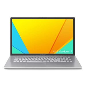 asus vivobook 17 f712da thin and light laptop, 17.3” hd+, intel core i5-8265u processor, 8gb ddr4 ram, 128gb ssd + 1tb hdd, windows 10 home, transparent silver, f712da-db51