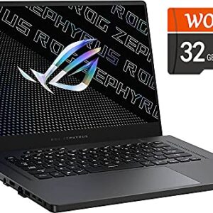 ASUS ROG Zephyrus 15.6" QHD 165Hz IPS Gaming Laptop,AMD Ryzen 9 5900HS, NVIDIA GeForce RTX 3070, Wi-Fi 6, RGB Keyboard, Bluetooth, Eclipse Grey + 32GB SD Card (40GB RAM | 2TB PCIe SSD)