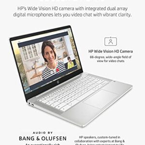 HP Chromebook 14 Laptop, Intel Celeron N4000 Processor, 4 GB RAM, 32 GB eMMC, 14” HD Display, Chrome, Lightweight Computer with Webcam and Dual Mics, Home, School, Music, Movies, (Renewed)