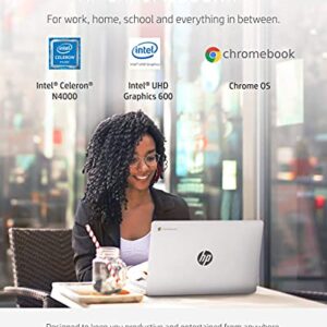 HP Chromebook 14 Laptop, Intel Celeron N4000 Processor, 4 GB RAM, 32 GB eMMC, 14” HD Display, Chrome, Lightweight Computer with Webcam and Dual Mics, Home, School, Music, Movies, (Renewed)