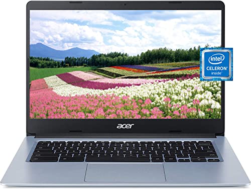 Acer 2022 14 inch HD Touchscreen ThinLight Chromebook, Intel Celeron N4000(UP to 2.6GHz), 4GB RAM, 64GB eMMC, WiFi 5, Webcam, Type-A&C, Up to 12 Hours Battery Life, Chrome OS, w/ CUE Accessories