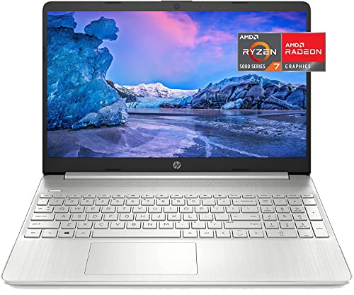 HP 2022 Newest 15.6 HD Micro-Edge Laptop，8-Cores AMD Ryzen 7 5700U(up to 4.3GHz), 16GB DDR4 RAM, 512GB PCIe SSD, Full-Size KB, WiFi 6, Bluetooth 5.2, HDMI, Windows 11, Silver, w/ 3in1 Accessories