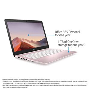 2021 Newest HP Premium 14 inch HD Laptop, Intel Dual-Core Processor Up to 2.6GHz, 4GB RAM, 64GB eMMC Storage, Webcam, Bluetooth, HDMI, Wi-Fi, Rose Pink, Windows 10 with 1 Year Microsoft 365 (Renewed)