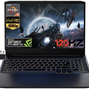 Lenovo 2022 IdeaPad Gaming Laptop 15.6" FHD IPS Screen 120Hz, 6-Core AMD Ryzen 5 5600H (Upto 4.2GHZ, Beat i7-10710U), 8GB RAM, 256GB SSD, GeForce RTX 3050 Ti 4GB, Backlit, WiFi 6,Win 11+MarxsolCable