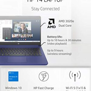 HP 14 Laptop, AMD 3020e, 4 GB RAM, 64 GB eMMC Storage, 14-inch HD Display, Windows 10 Home in S Mode, Long Battery Life, Microsoft 365, (14-fq0010nr, 2020)