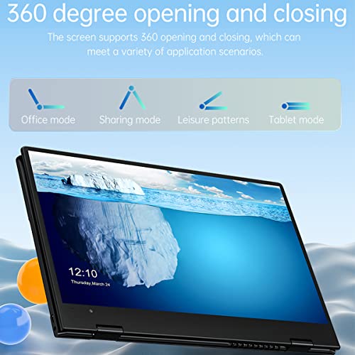 KUU FLEXONE 2 in 1 Laptop, 8GB DDR4 RAM 512GB SSD, 14 Inch IPS Touch-Screen,Pentium J5040 Processor Notebook, Windows 11 Pro, Fingerprint Reader, Bluetooth 5.1, All Metal Body