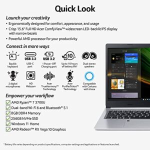 Acer 2023 Newest Aspire 5 A515-46-R3CZ Slim Laptop, 15.6 inch FHD Display, AMD Ryzen 7 3700U, 16GB RAM, 1TB SSD, WiFi 6, Backlit Keyboard, Fingerprint Reader, Windows 11 Home, Bundled with JAWFOAL