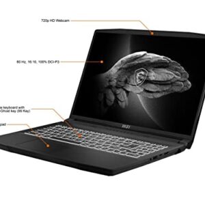 MSI Creator M16 16" Content Creation Laptop: Intel Core i7-12700H RTX 3060 NVMe SSD, QHD+ 16:10 100% DCI-P3, 180-Degree Lay-Flat, Cooler Boost Trinity+, Win 11 Home: Black (32GB RAM | 1TB PCIe SSD)