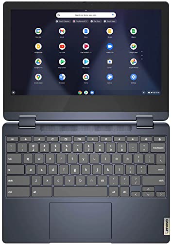 Lenovo Chromebook Flex 3 2-in-1 11.6" HD Touchscreen Laptop, MediaTek MT8183, 4GB RAM, 128GB Storage(64GB eMMC+MTC 64GB Flash Memory), 360° flip-and-fold, Chrome OS, Abyss Blue