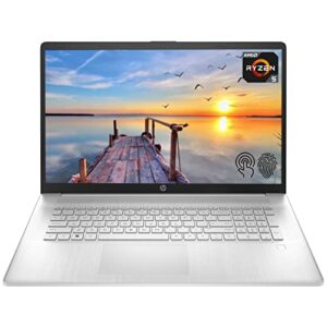 hp 17 laptop, 17.3″ hd+ touchscreen, amd ryzen 5 5625u processor, 32gb ddr4 ram, 2tb pcie ssd, webcam, hdmi, fingerprint reader, wi-fi 6, windows 11 home, silver