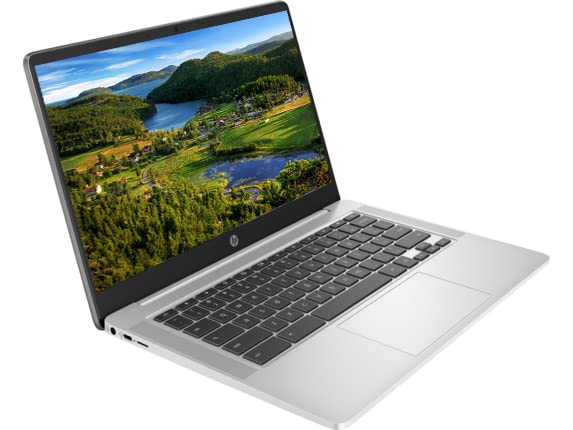 2022 Newest HP Chromebook Laptop, 14" HD Screen, AMD 3015Ce Processor, 4GB RAM, 32GB eMMC Flash Memory, Webcam, WiFi, Bluetooth, Fast Charge, Chrome OS, Mineral Silver (Renewed)