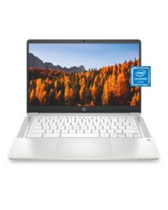 hp chromebook 14 laptop, intel celeron n4020, 4 gb ram, 32 gb emmc, 14” hd micro-edge display, chrome os, thin & portable, 4k graphics, snow white keyboard (14a-na0023nr, 2021, ceramic white)