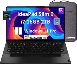 lenovo ideapad slim 9 9i pro 14itl5 14″ 4k uhd touchscreen (intel 4-core i7-1195g7, 16gb ram, 2tb pcie ssd) business laptop, backlit, fingerprint, 2 x thunderbolt 4, ir-webcam, windows 11 pro