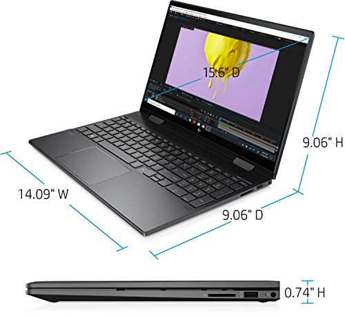 2020 Newest HP ENVY x360 2-in-1 Laptop, 15.6" Full HD Touchscreen, AMD Ryzen 5 4500U Processor up to 4.0GHz, 8GB Memory, 256GB PCIe SSD, Backlit Keyboard, HDMI, Wi-Fi, Windows 10 Home, Nightfall Black