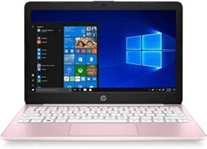 hp diagonal hd stream pc laptop, intel celeron n4020 processor, 4gb ram, 64gb emmc, 802.11ac, bluetooth 4.2, hdmi, windows 10 (rose pink), 11-11.99 inches (hp11ak)