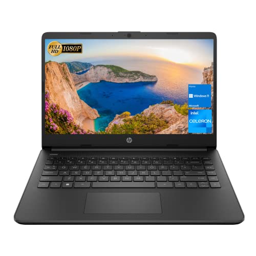 HP Laptop, 14” FHD Display, Intel Celeron N4500 Processor, 16GB RAM, 1TB PCIe SSD, HDMI, Bluetooth, Webcam, SD Media Card Raeder, Windows 11 Home, Black