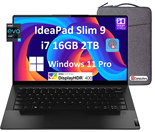 Lenovo IdeaPad Slim 9 9i Pro 14ITL5 14" 4K UHD Touchscreen (Intel 4-Core i7-1195G7, 16GB RAM, 2TB PCIe SSD) Business Laptop, Backlit, Fingerprint, 2 x Thunderbolt 4, IR-Webcam, Windows 11 Pro