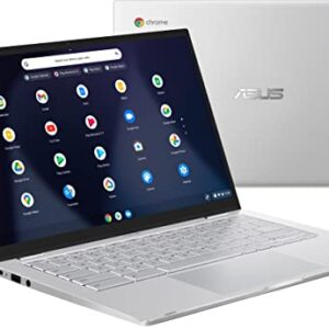 ASUS Chromebook C425 14" FHD Laptop Computer, Intel Core m3-8100Y up to 3.4GHz, 8GB RAM, 64GB eMMC, 802.11AC WiFi, Bluetooth, Backlit Keyboard, Silver, Chrome OS, BROAG USB Extension Cable